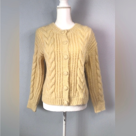 HYFVE | Sweaters | Hyfve Yellow Cable Knit Cardigan | Poshmark